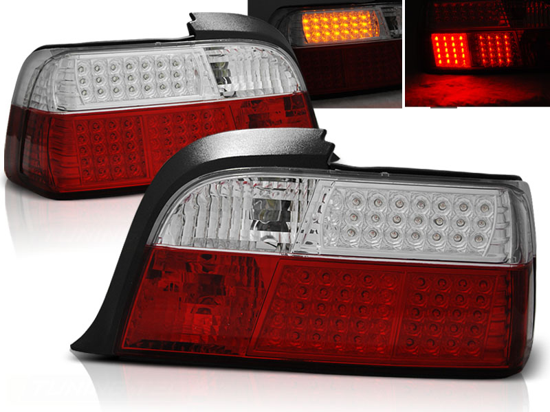LED Rückleuchten für BMW E36 Coupe Cabrio Bj. 92-99 Rot/Chrom mit LED ...